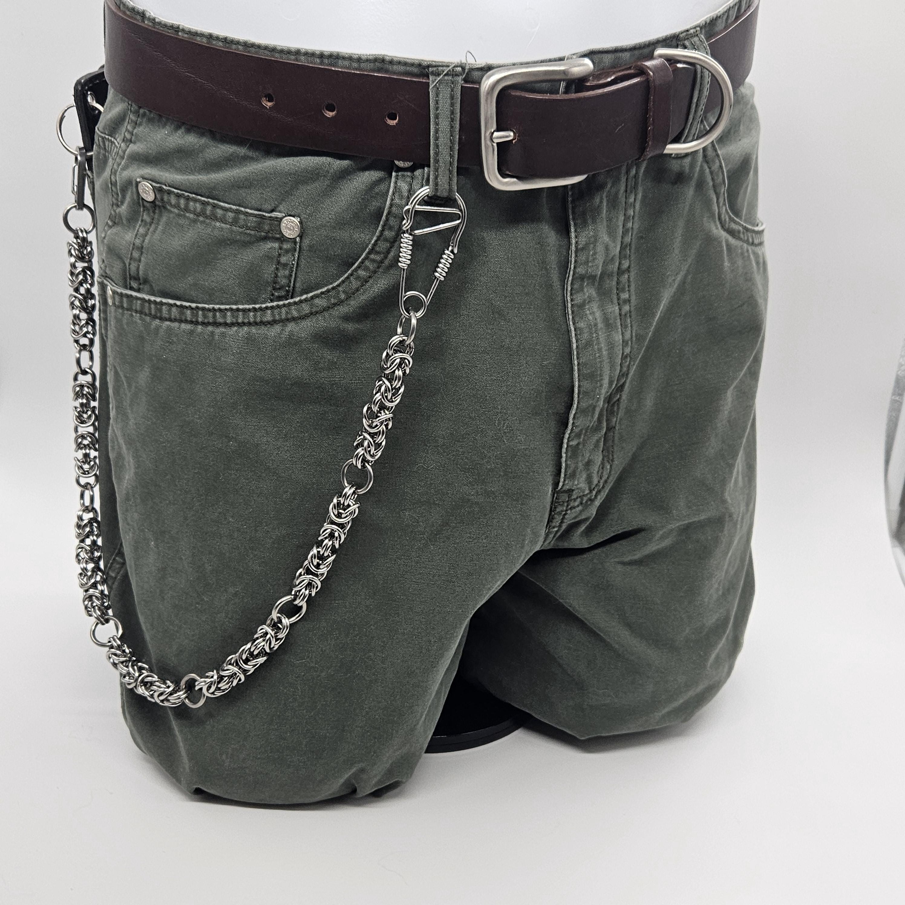 Segmented Byzantine Handmade Stainless Steel Wallet Chain, Gifts for ...