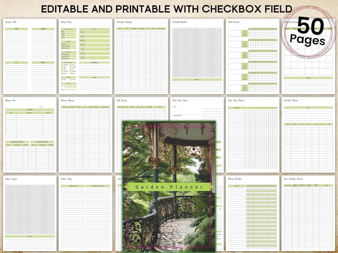 Gardening Planner Printable Pdf,garden Journal Tracker Digital,indoor ...