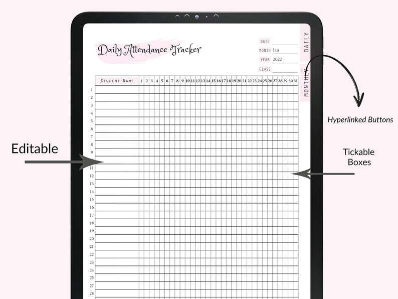 Monthly Attendance Log,attendance Log Sheet,daily Attendance Log ...