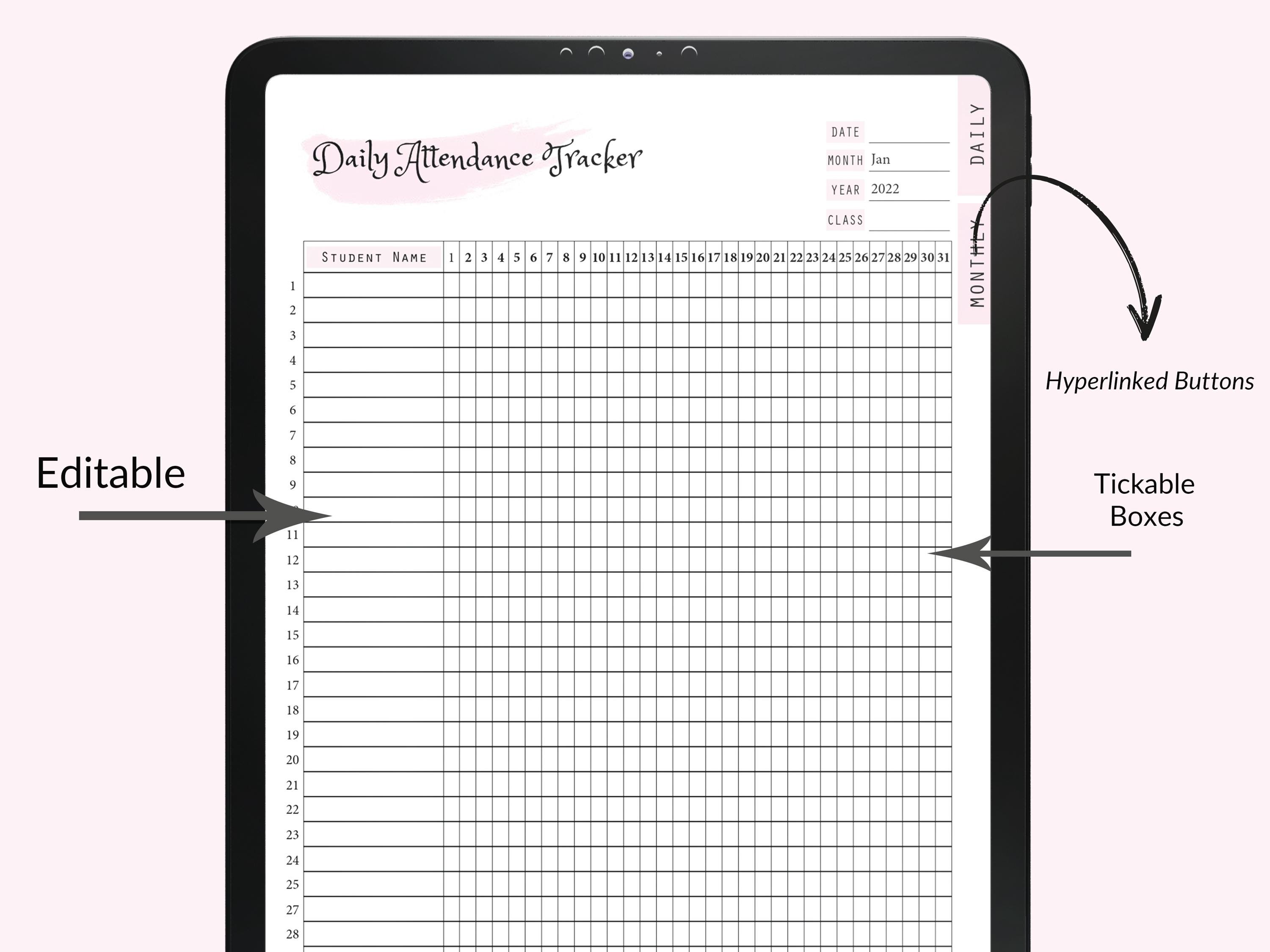 Monthly Attendance Log,attendance Log Sheet,daily Attendance Log ...