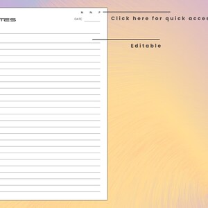 Meeting Notes Template Printable, Business Notes Template, Meeting ...