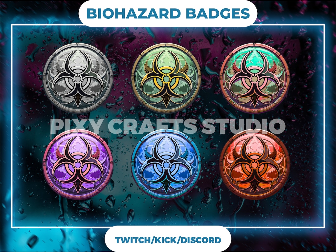 Sub Badge With A Biohazard Theme for Platforms Like Twitch, Kick ...