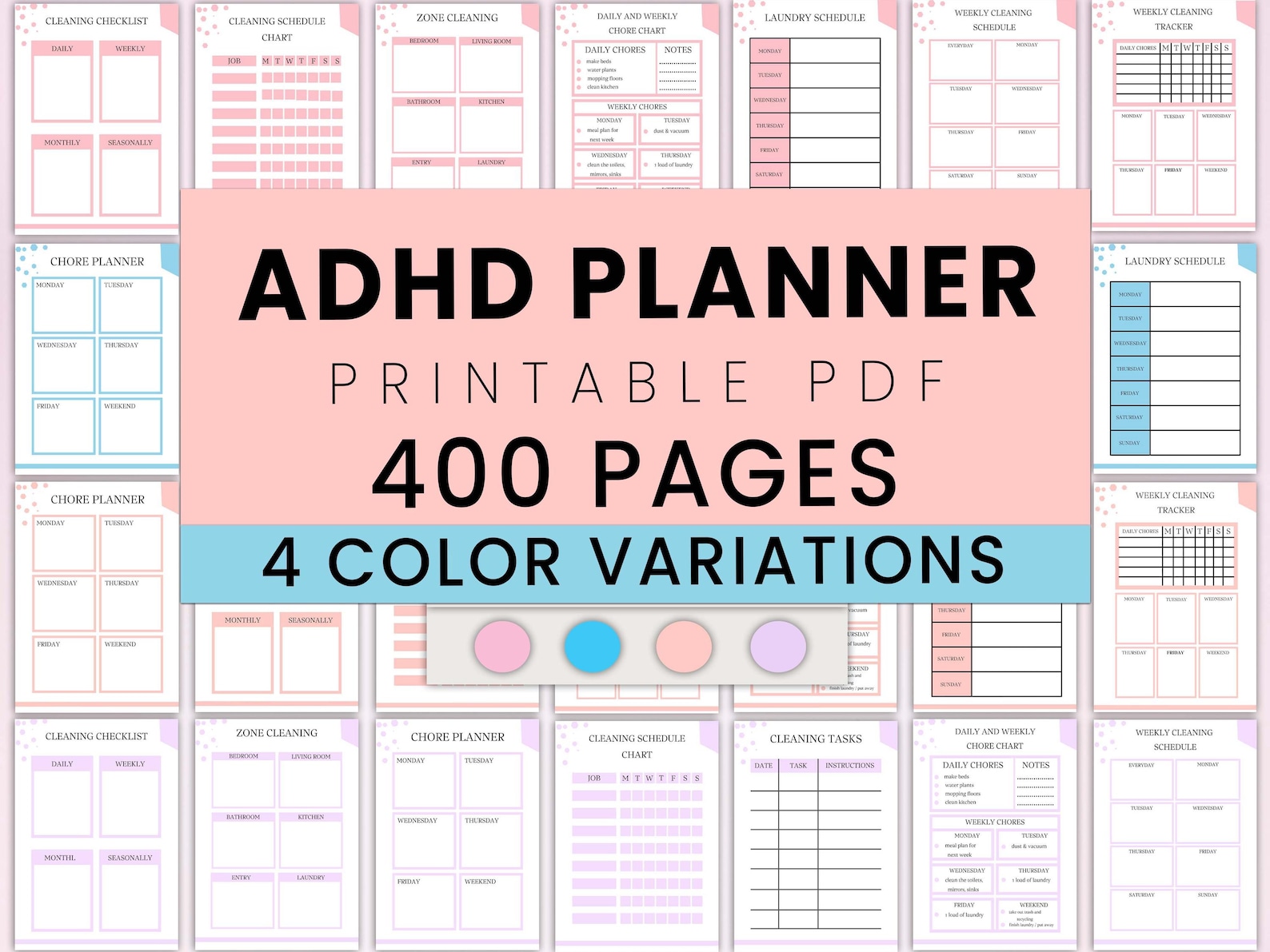 ADHD Planner Adult, ADHD Planner, ADHD Journal, Printable Adhd Planner ...