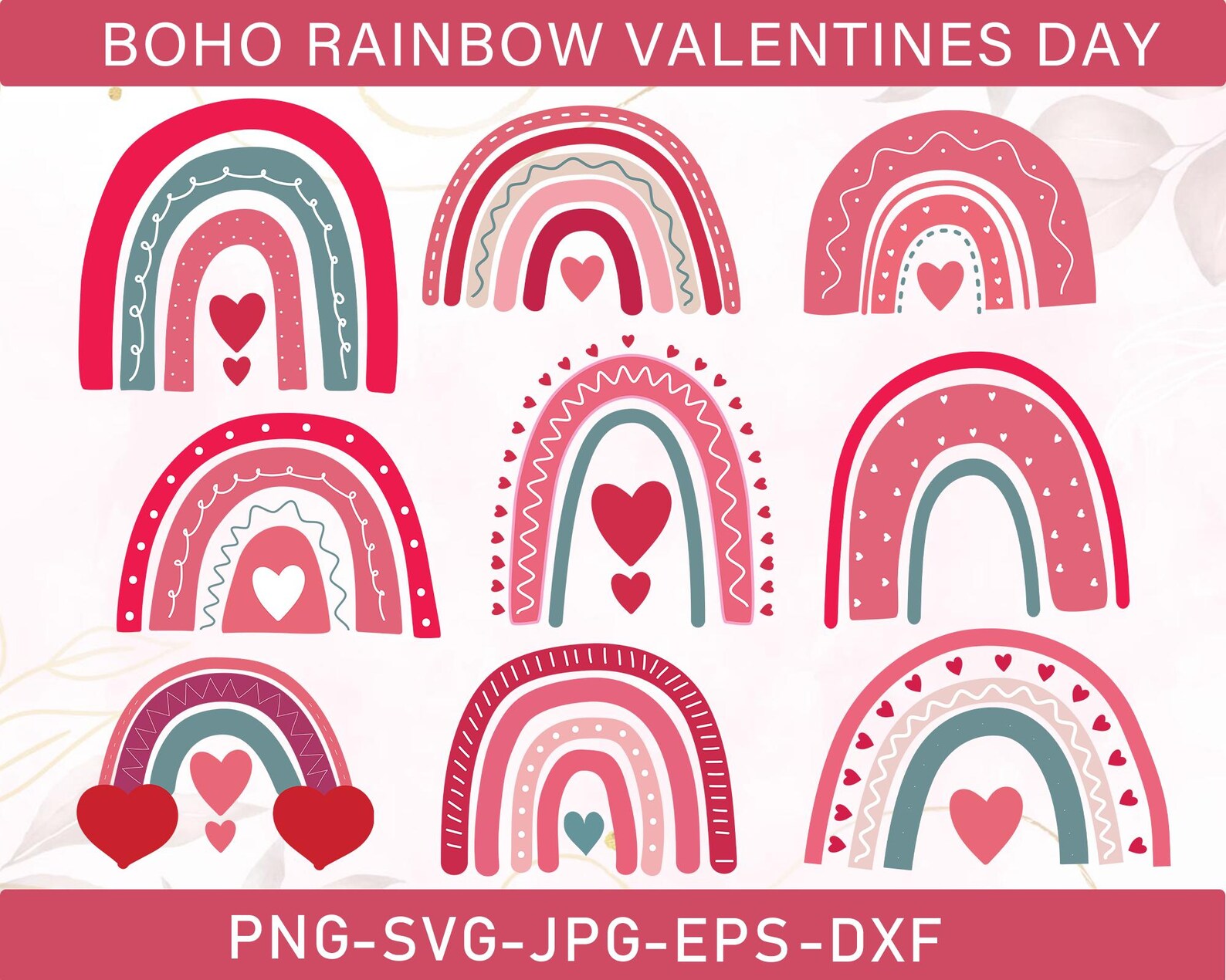 Rainbow Valentine Svg, Rainbow Valentine Png, Rainbow Valentine Clipart ...