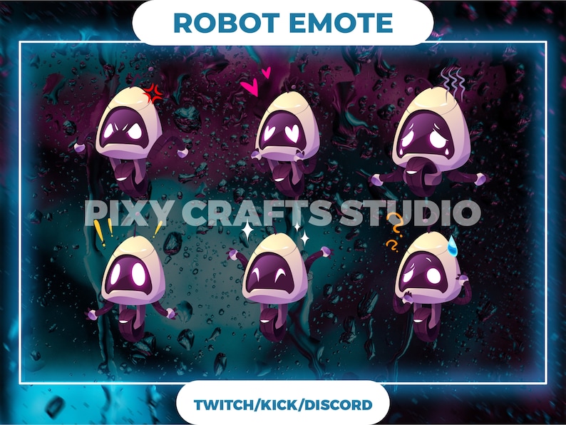 Chibi Cube Robot Emotes Pack for Twitch, Discord, and Streaming ...