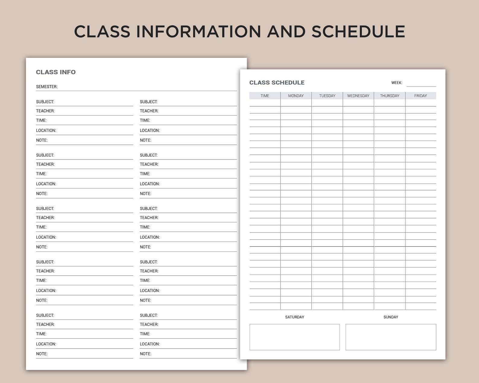 Student Planner Printables, Student Planner Print,printable Student ...