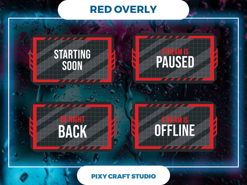 Static Red Stream Pack | Overlays | Screens | Alerts | Panels | Webcam ...