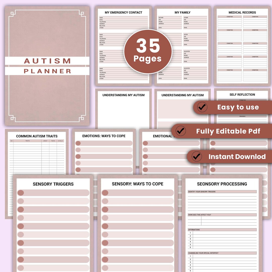 Autism Planner Tracker Journal, Autism Care Binder, Autism Planner ...