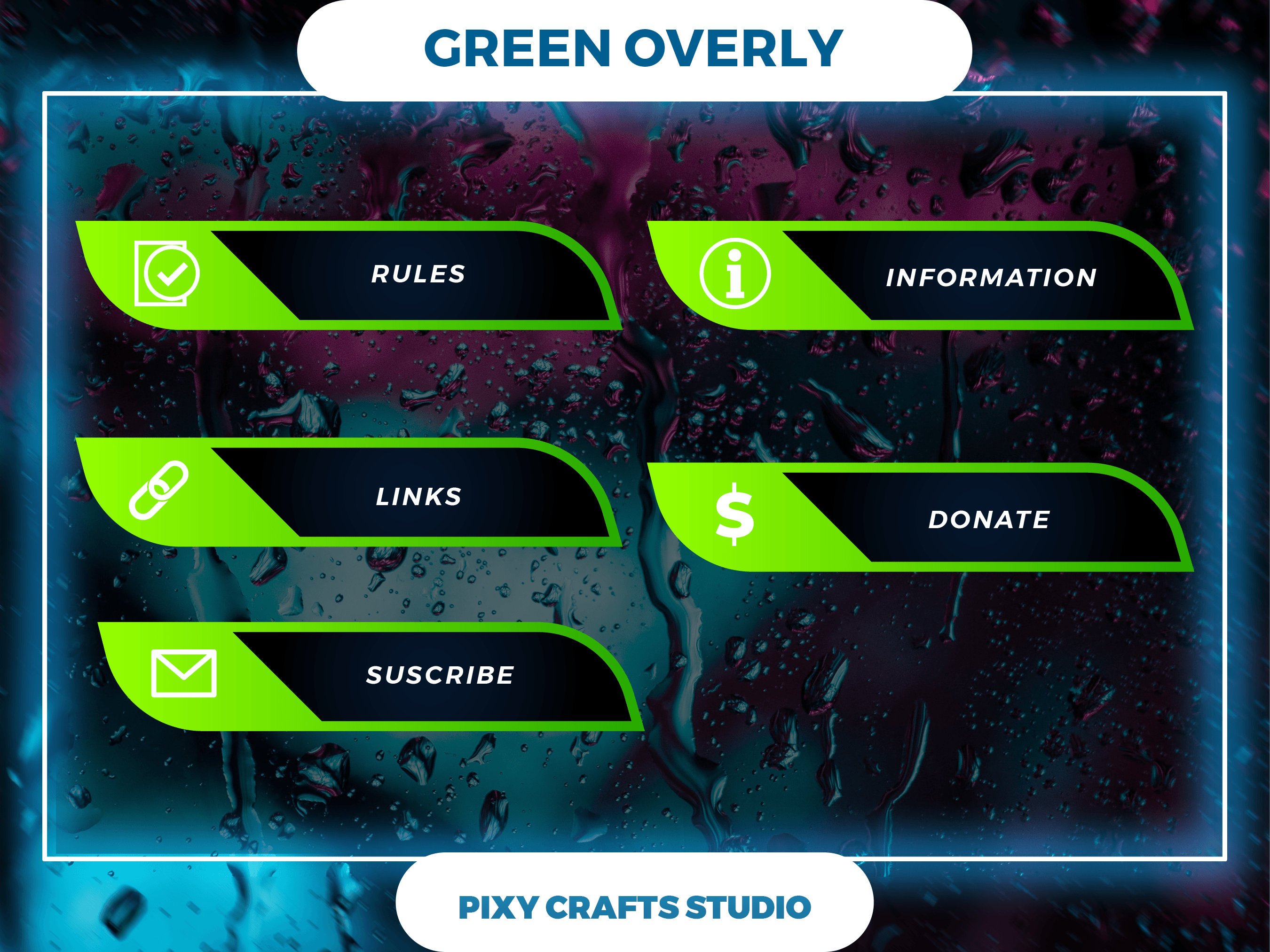 Animated Twitch Overlay Green Package Stream Overlay | Animated Twitch ...