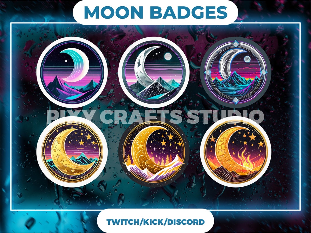 Moon Sub Badges | Twitch Badges | Streamer Badges | Night Sky Theme ...