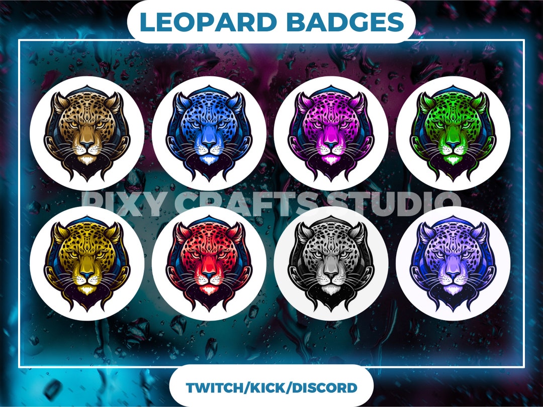 Twitch Badges With Leopard Theme | Sub and Bit Badges for Streaming ...