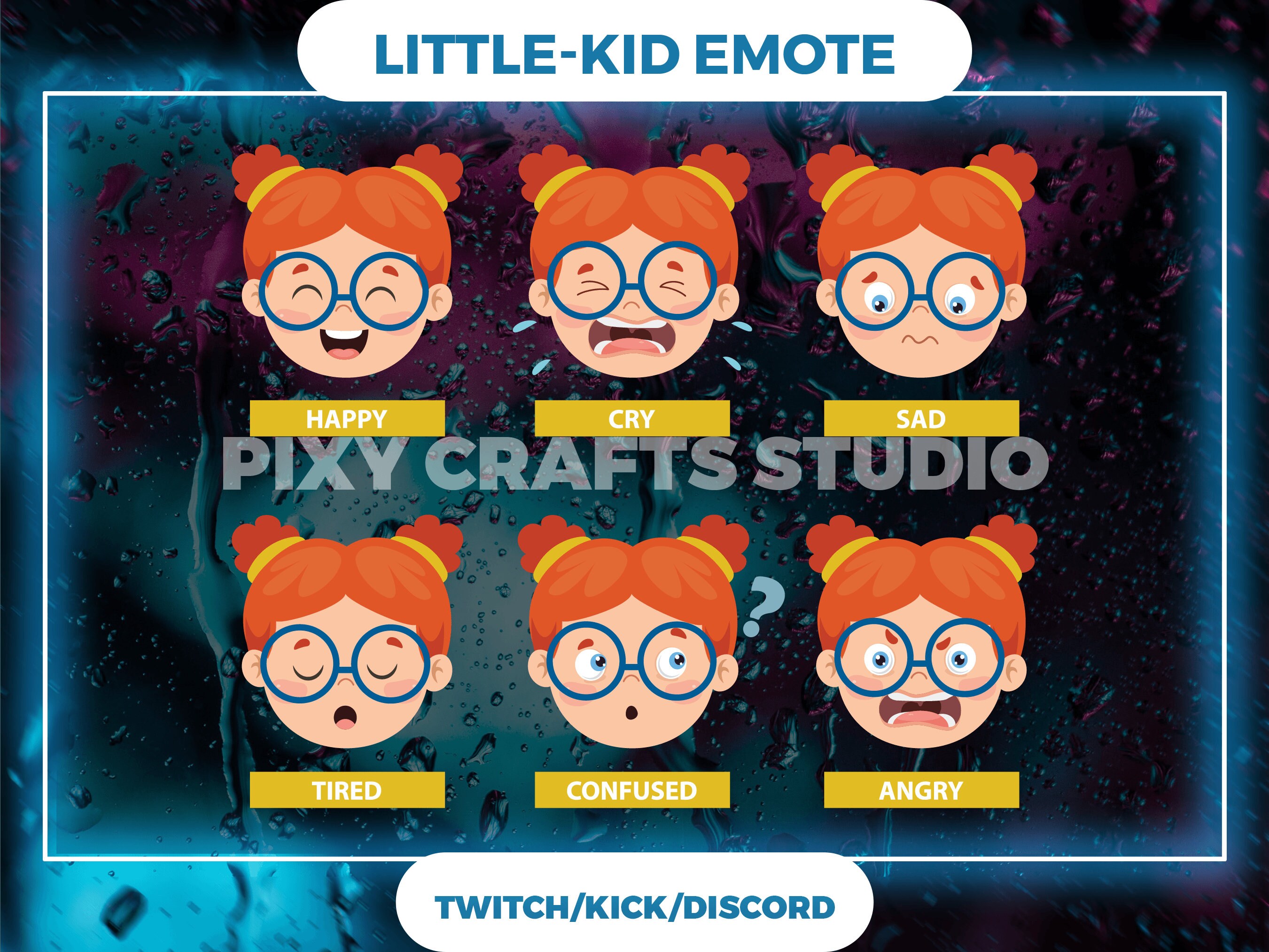 Little Kid Twitch Emotes Cute Twitch Emotes Girl Stream Pack Youthful ...
