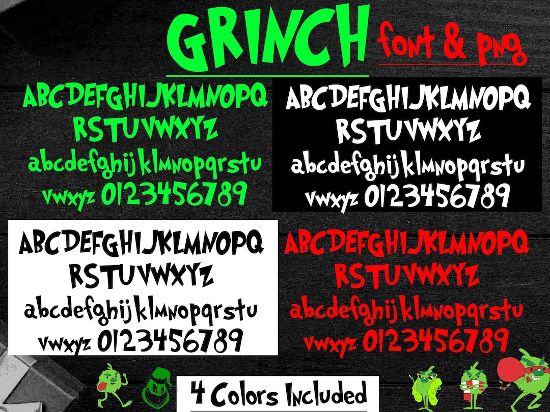 The Green Font,grinch Font Svg Png,christmas Holiday Fonts,grinch Fonts ...
