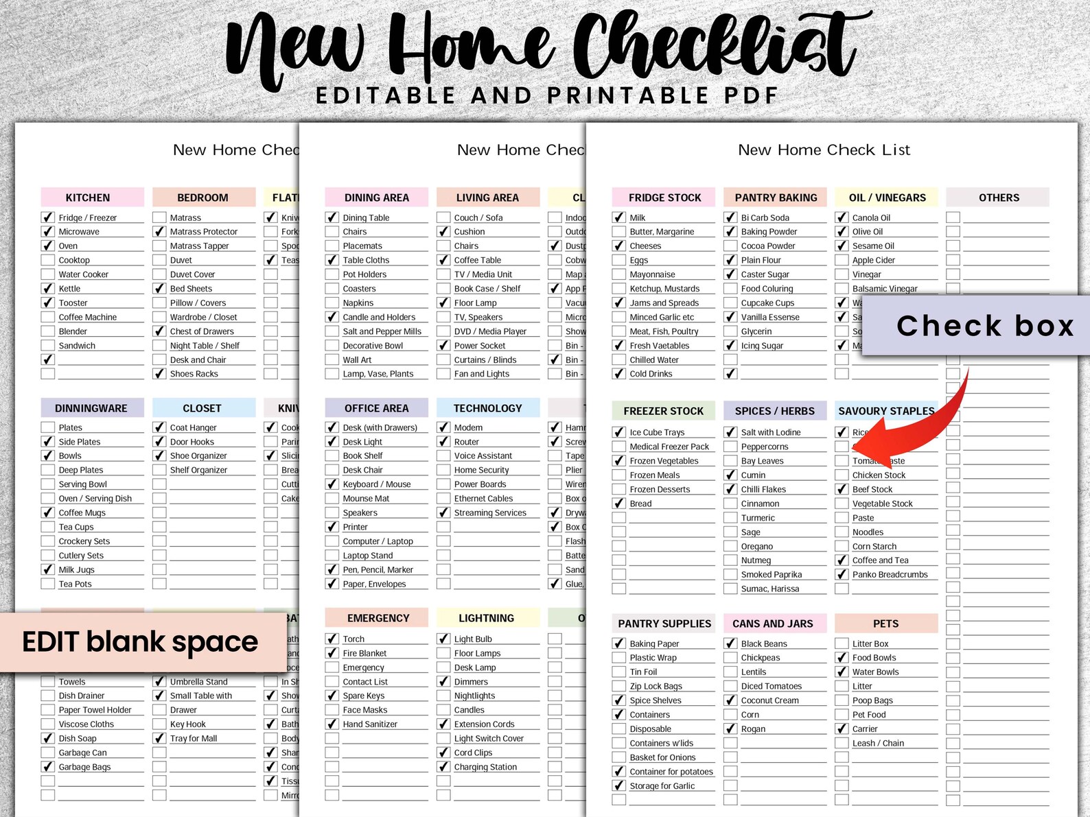 New Home Checklist, New Home Essentials Checklist, Moving Checklist ...