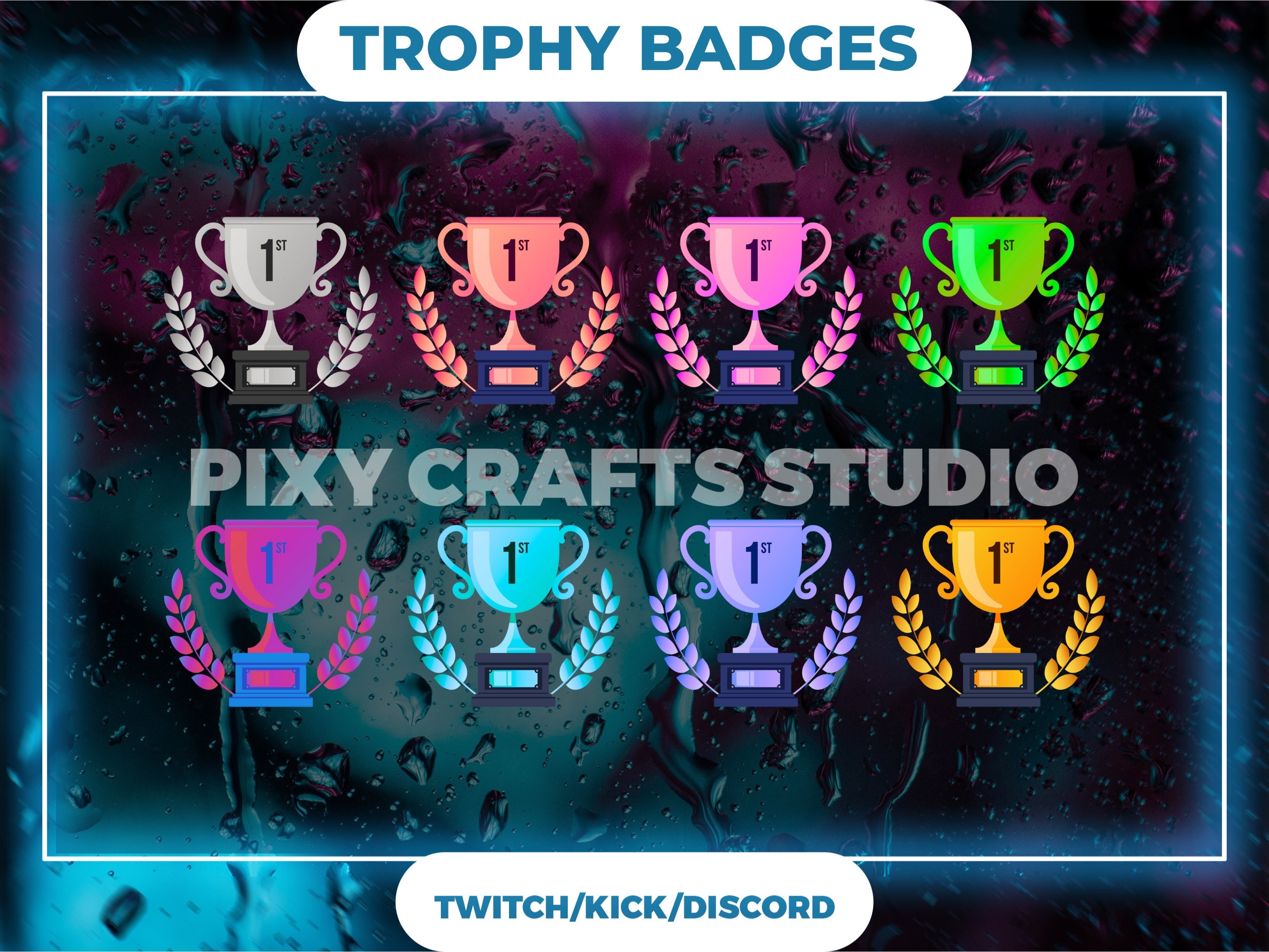 Trophy Badges | Rank | 1st Place | Twitch, Youtube, Discord, Kick | Sub ...