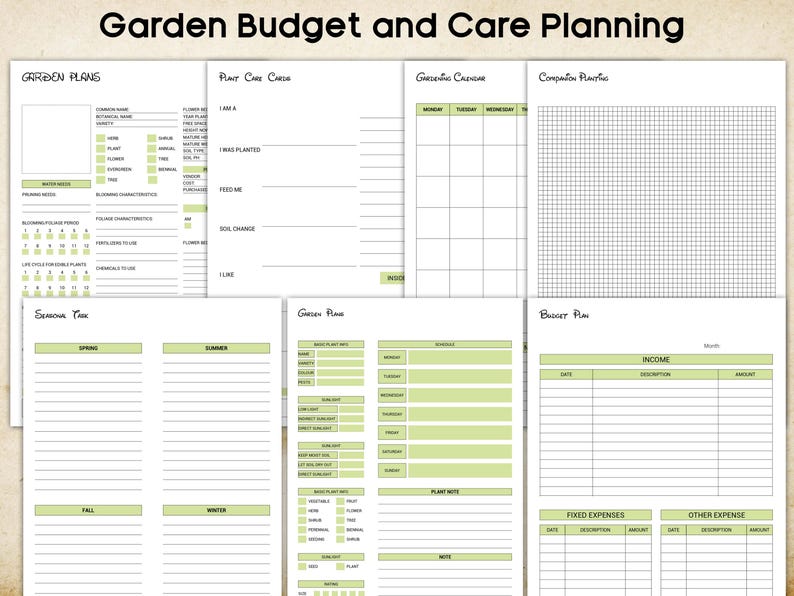Gardening Planner Printable Pdf,garden Journal Tracker Digital,indoor ...