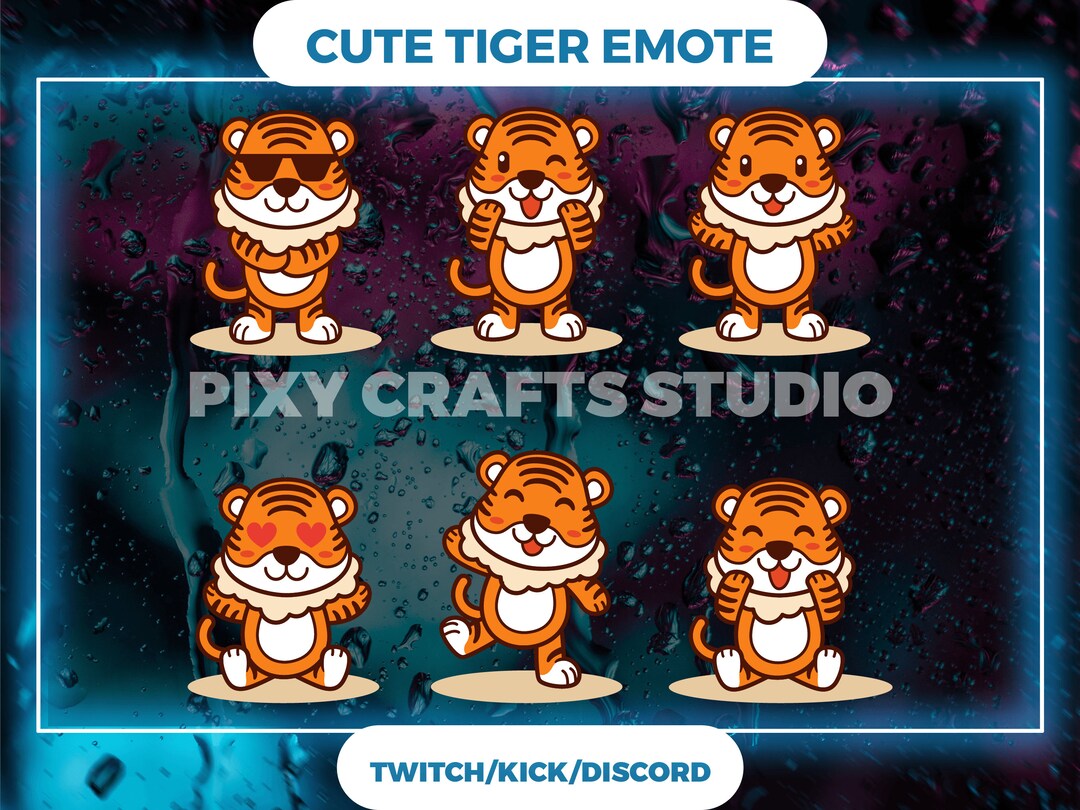 Tiger Emotes - 6 Pack [twitch, Kick, Youtube] | Featuring Animal Emotes ...