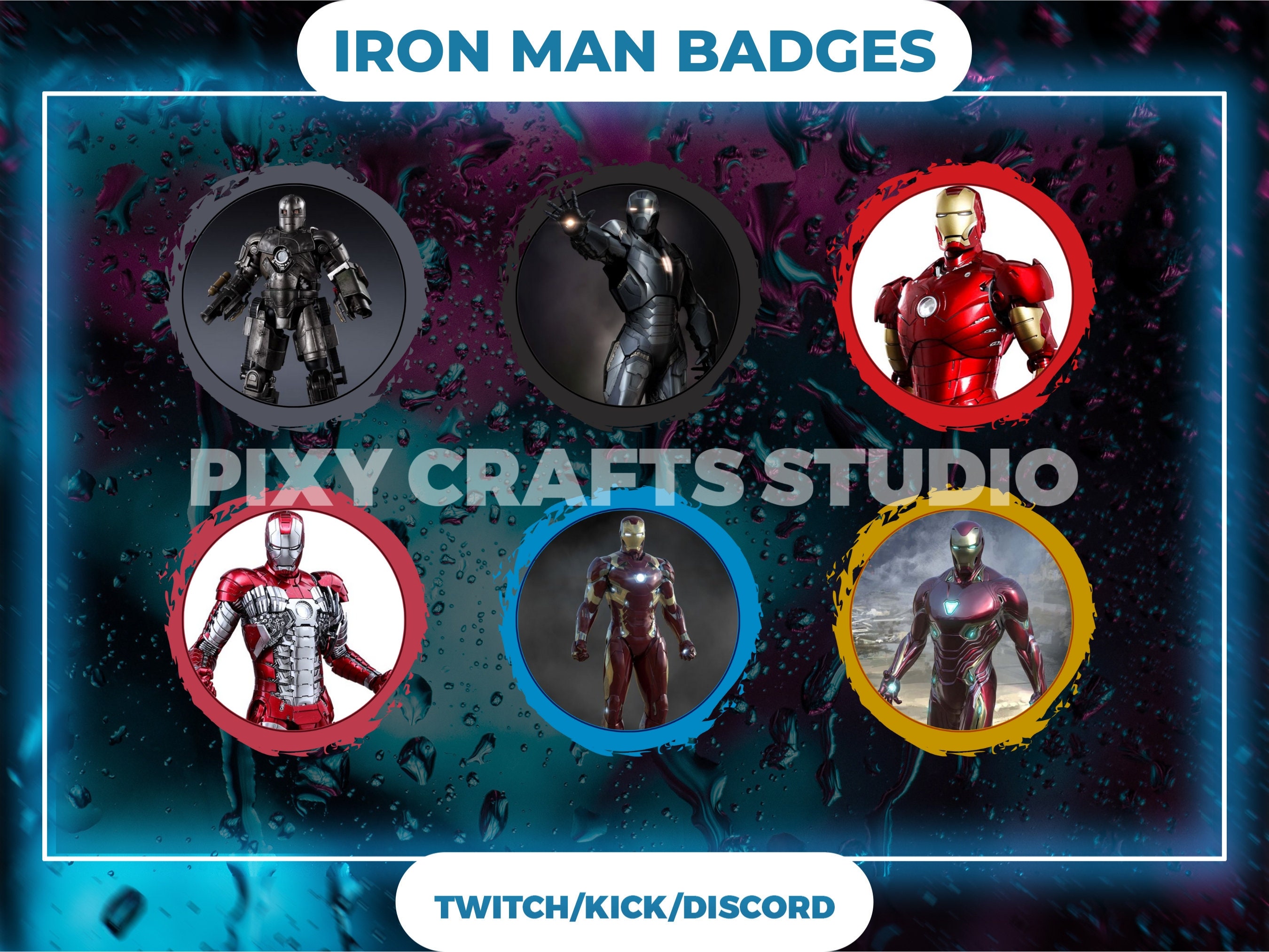Iron-man Badges for Twitch | Anime-inspired Twitch Badges | Ready to ...