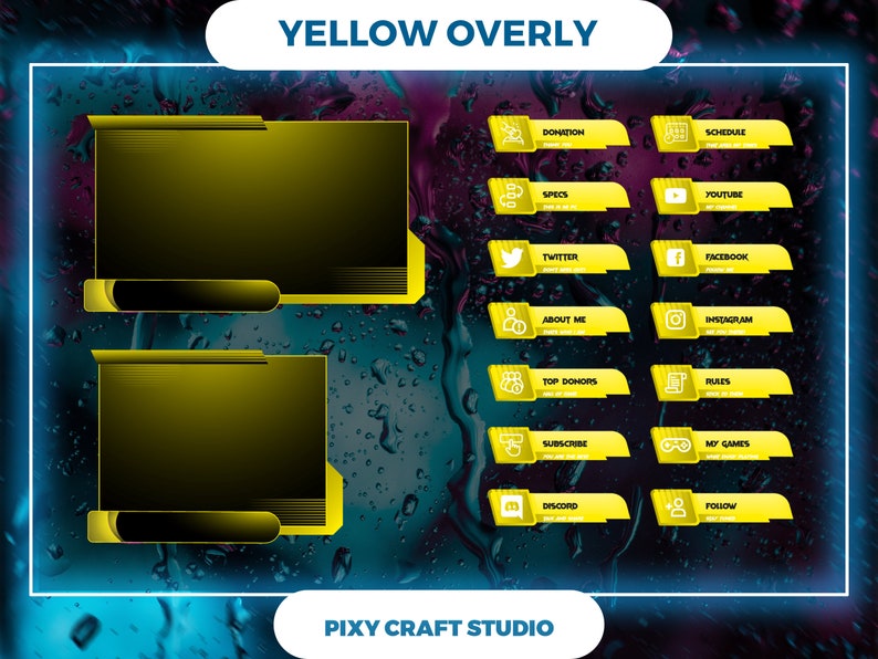 Unlock Animated Yellow Stream Panels With A Twitch Webcam Overlay for ...