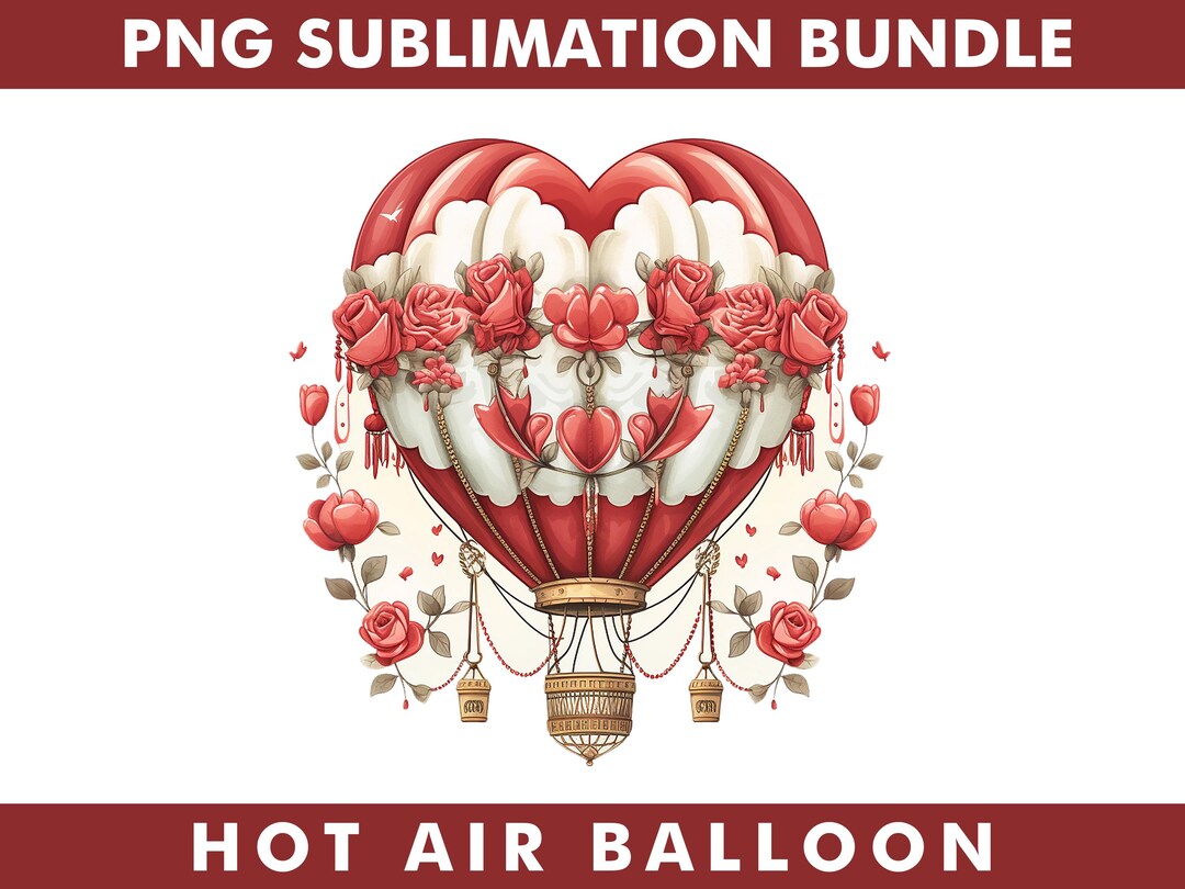 Valentines Hot Air Balloon Clipart,heart Balloon Clipart,wedding ...