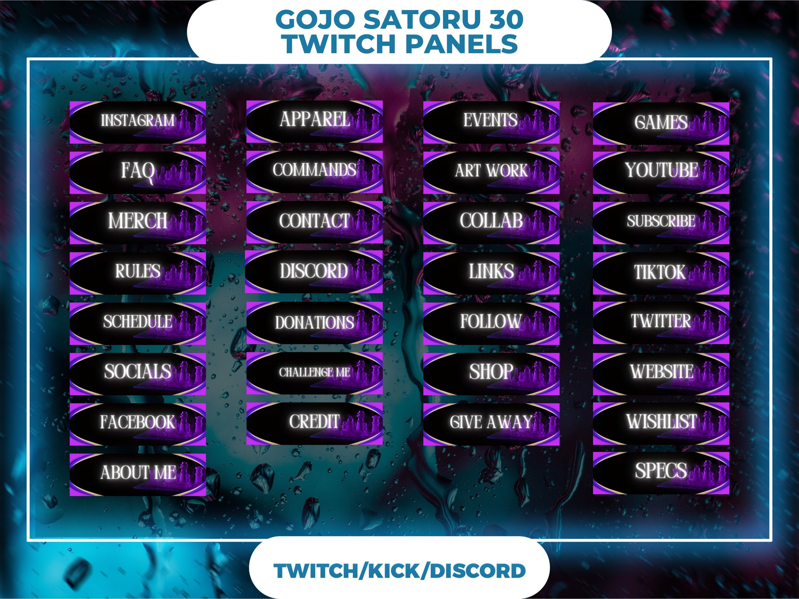 Animated Chess Stream Overlay Set | 30 Panels | 4 Screens | Instant ...