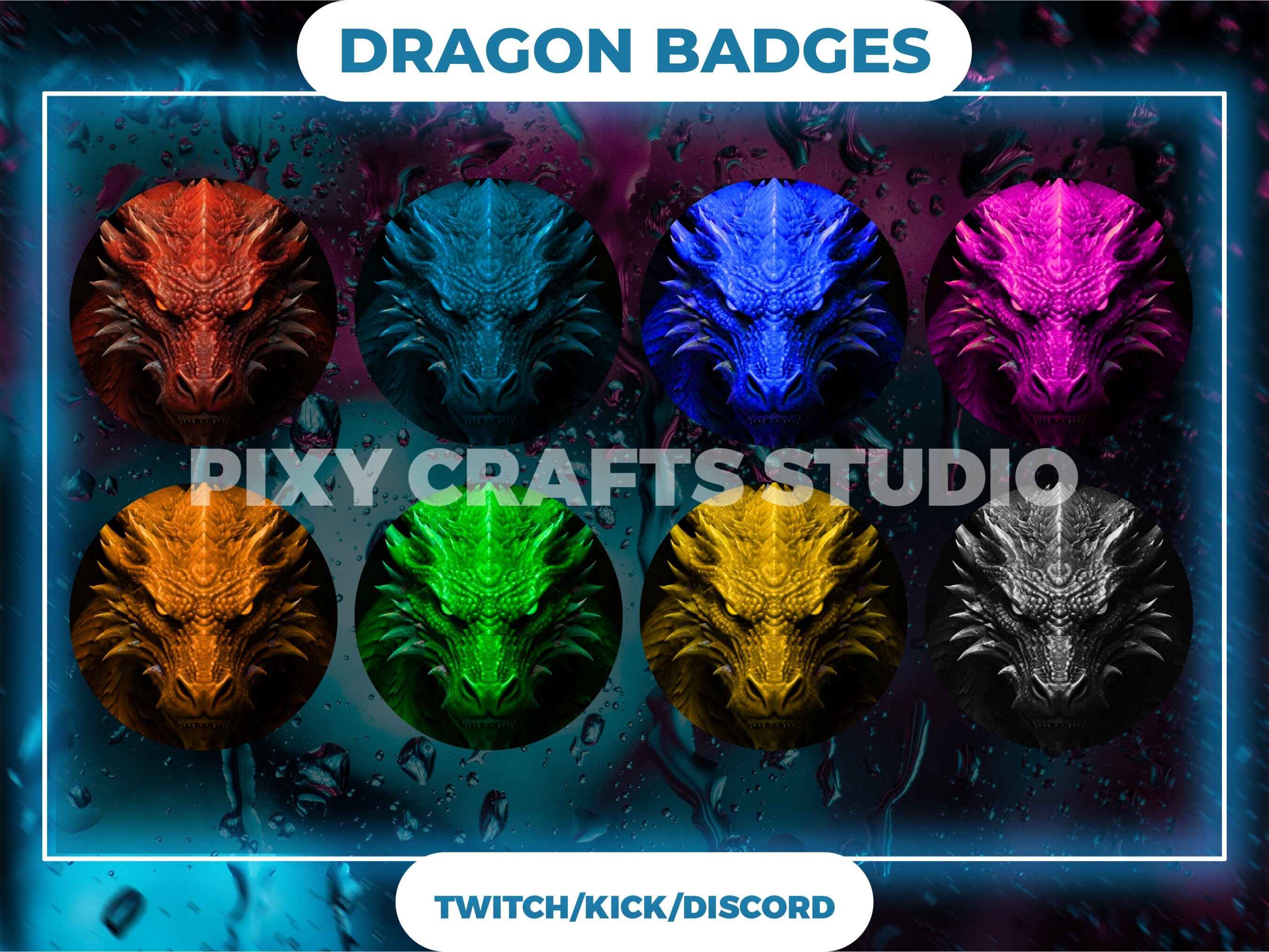 Dragon Sub Badges for Twitch/youtube/discord | Bit Badge | Twitch Sub ...