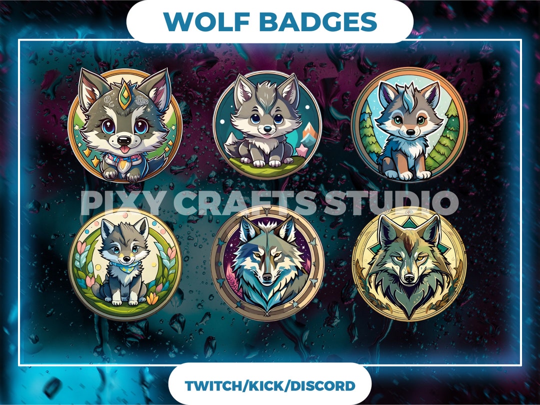 Wolf Badges | Twitch Sub and Bit Badges for Streamers - Set of 6 Badges ...