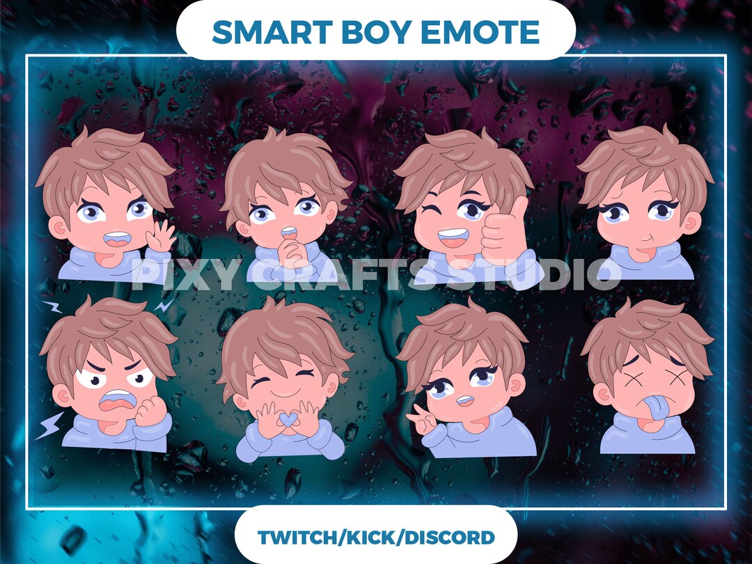 Smart Boy Twitch Emotes Bundle: Includes 8 Boy Emotes for Twitch ...