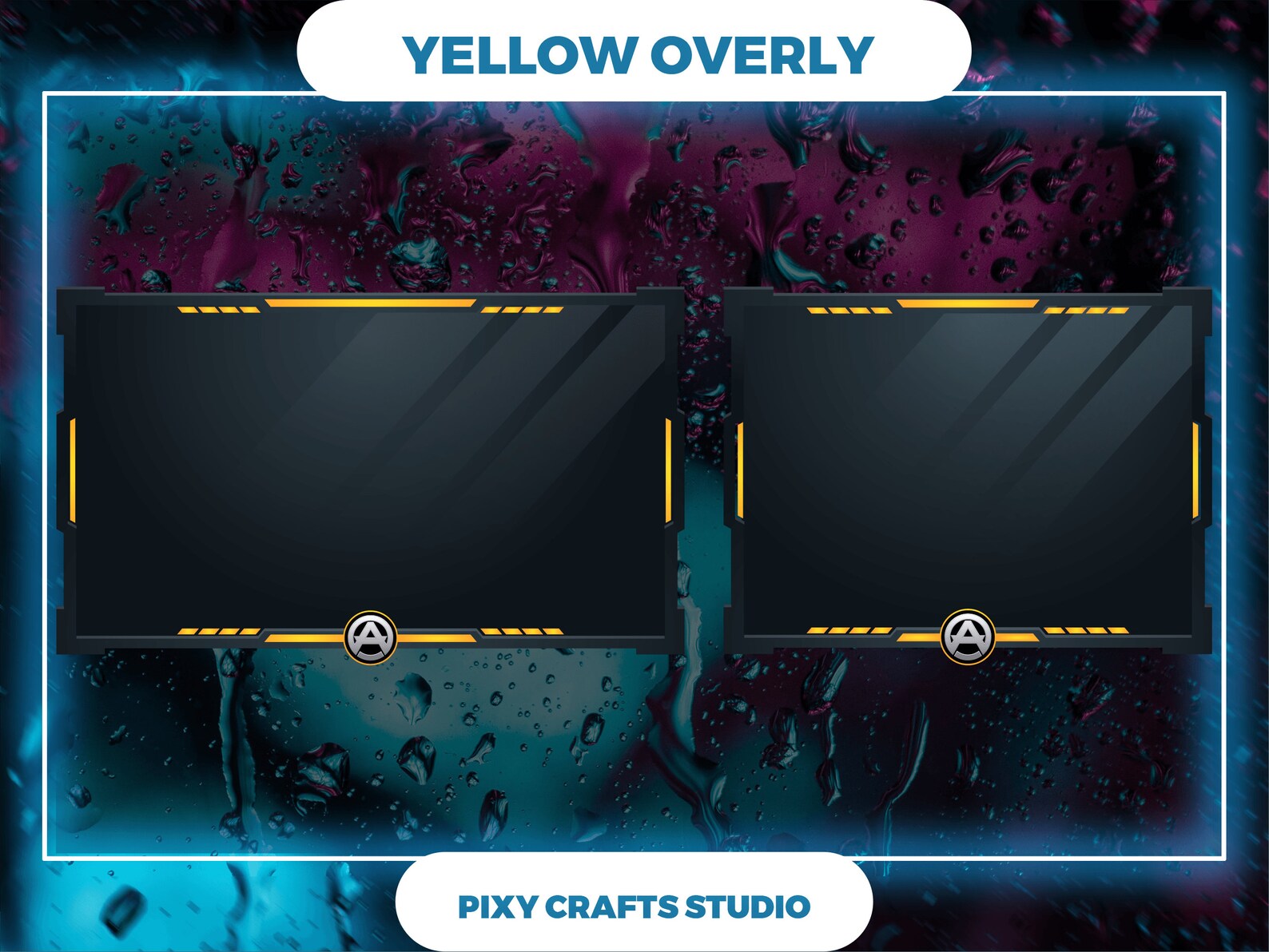 Yellow Aesthetic Static Stream Overlay Package for Twitch: Includes ...