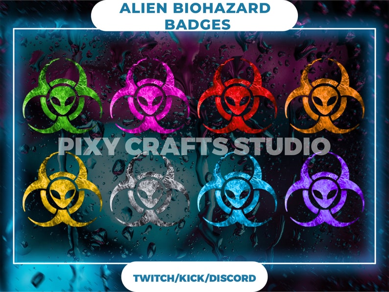 Twitch Alien Biohazard Sub Badges / Cheer Bit Badges / Streamer ...