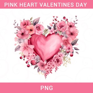 Pink Heart Valentines Day Clipart, Valentine's Day Png, Watercolor ...