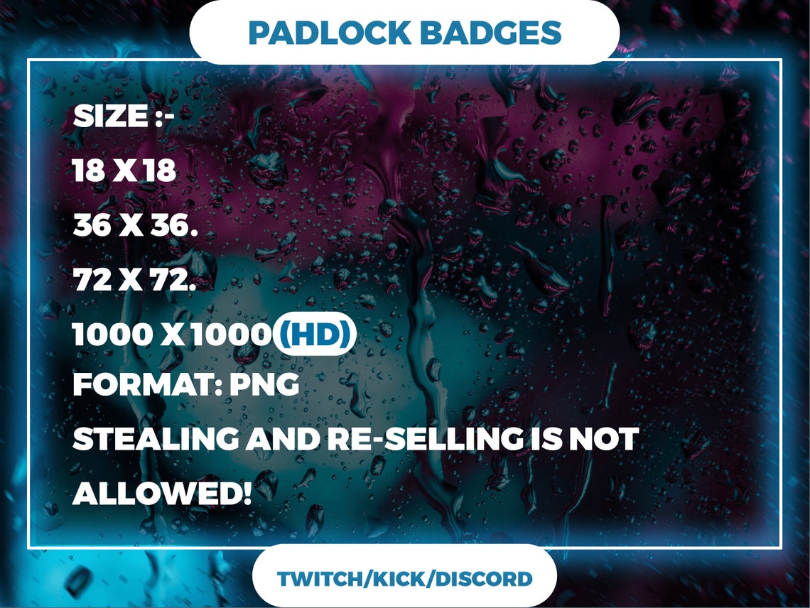 Twitch Padlock Badges | Youtube Badges | Community Badges | Streamer ...