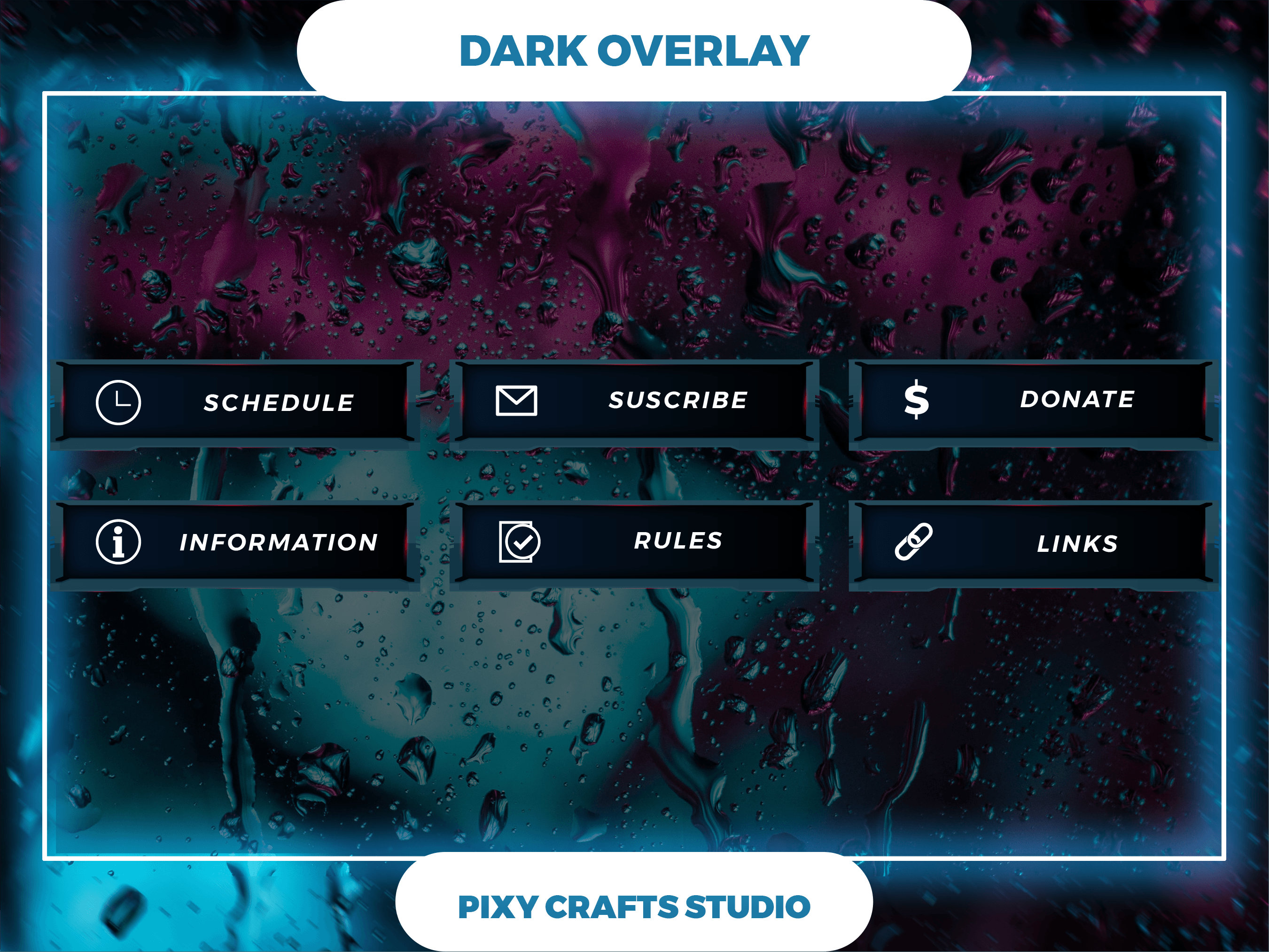 Dark Grey Stream Set Static Stream Overlay Twitch Scene Cute Dark ...