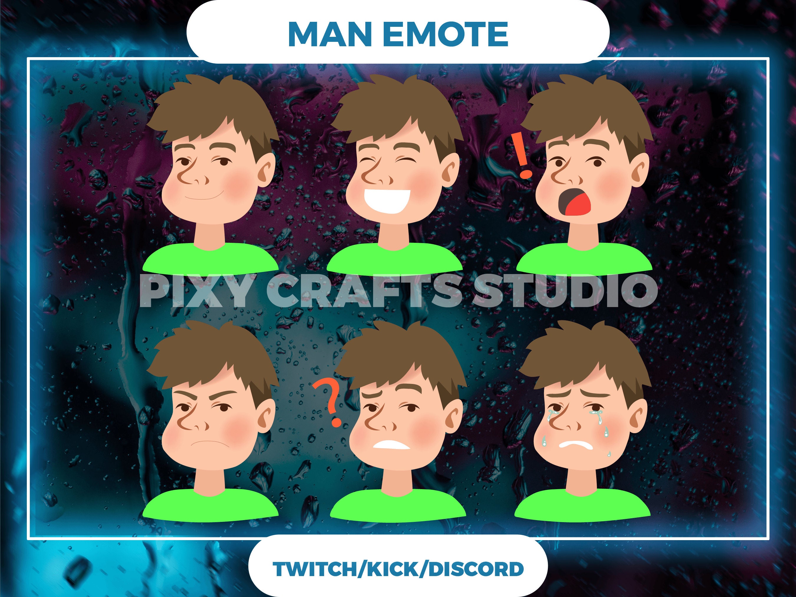 Man Emote | Twitch, Youtube, Discord, Community, Streamer Emote | Guy ...