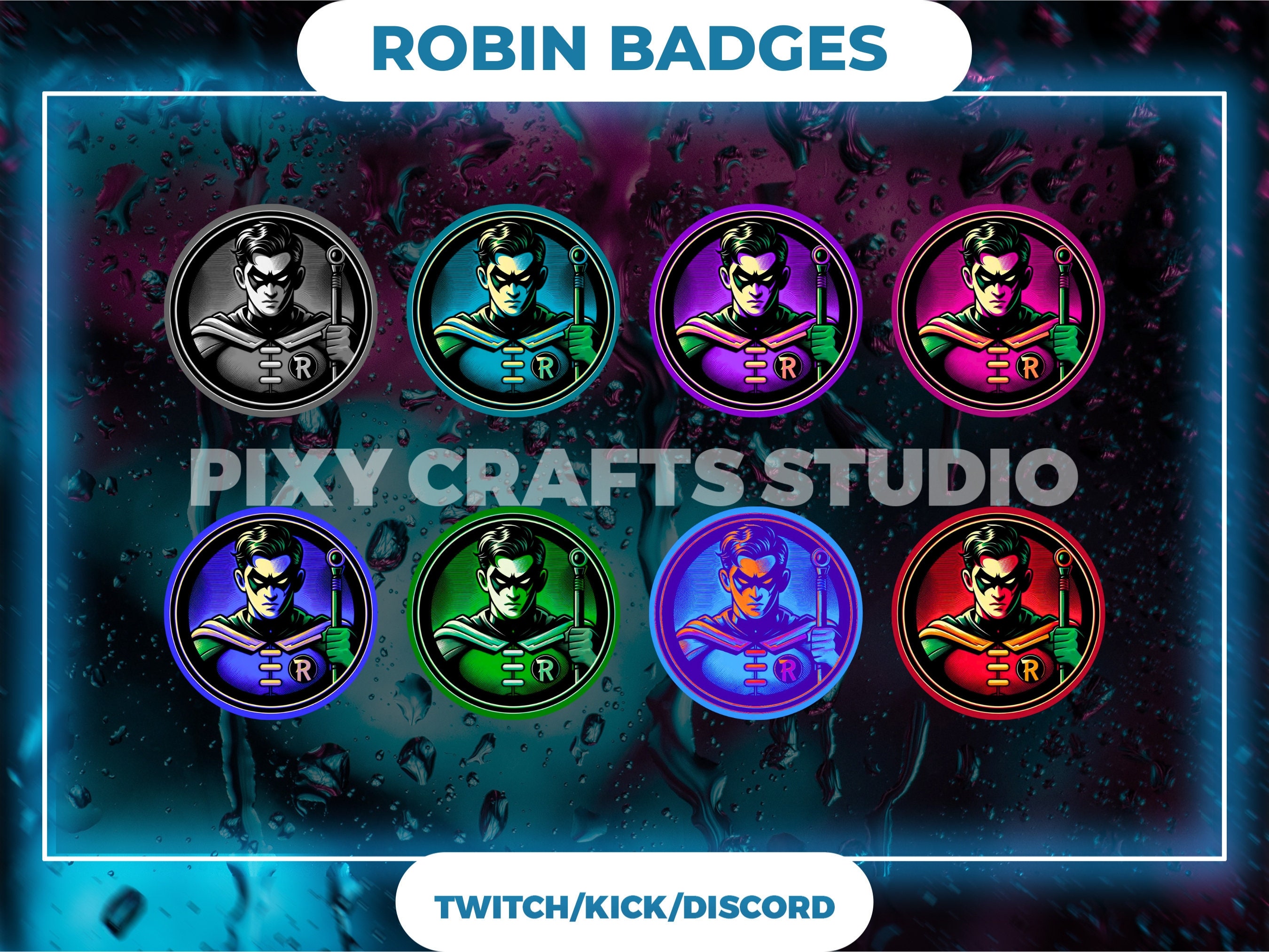 Robin Stream Badges for Twitch / Youtube / Discord || Bit Badges ...