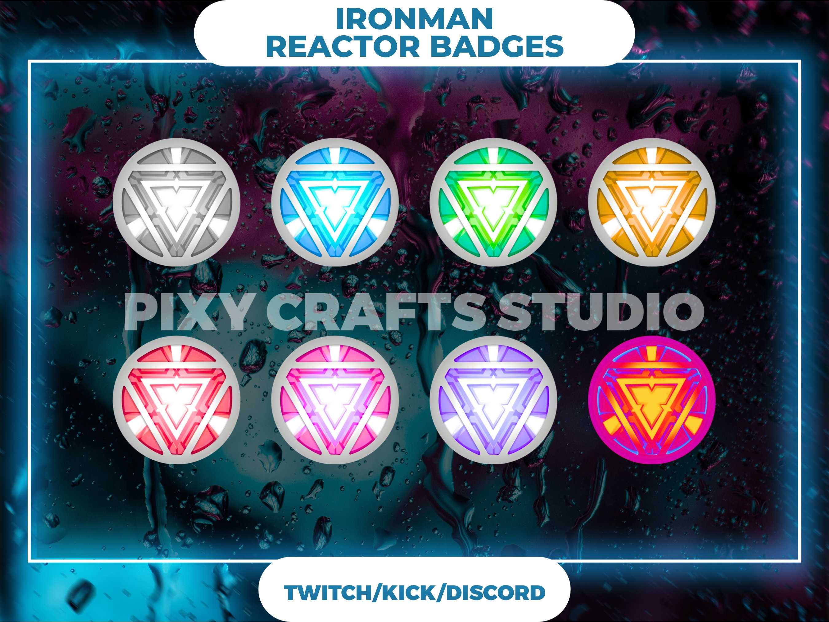 Iron-man Arc Reactor | Sub/bit Badges | Discord Role Badges | Twitch ...