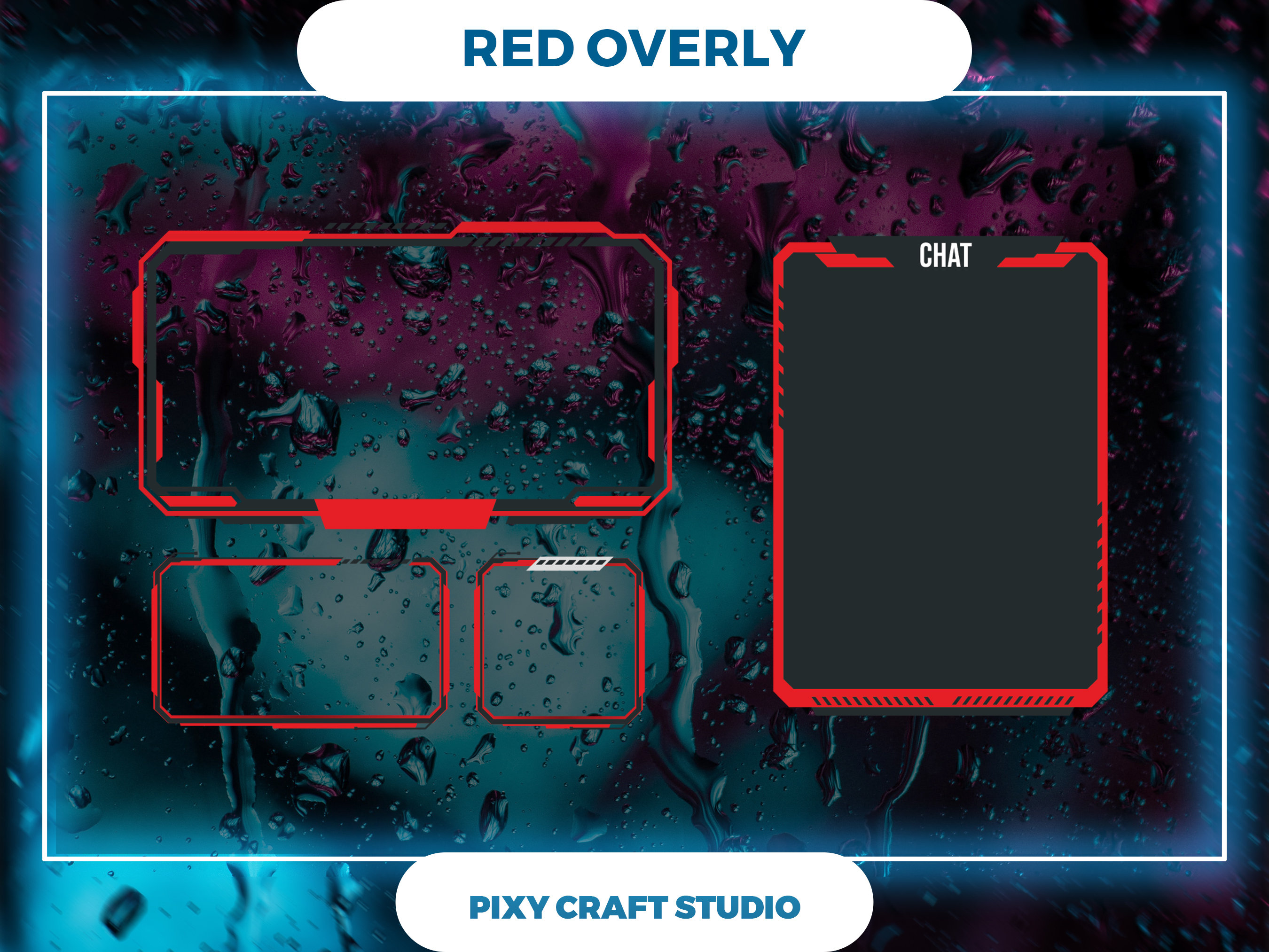 Static Red Stream Pack | Overlays | Screens | Alerts | Panels | Webcam ...