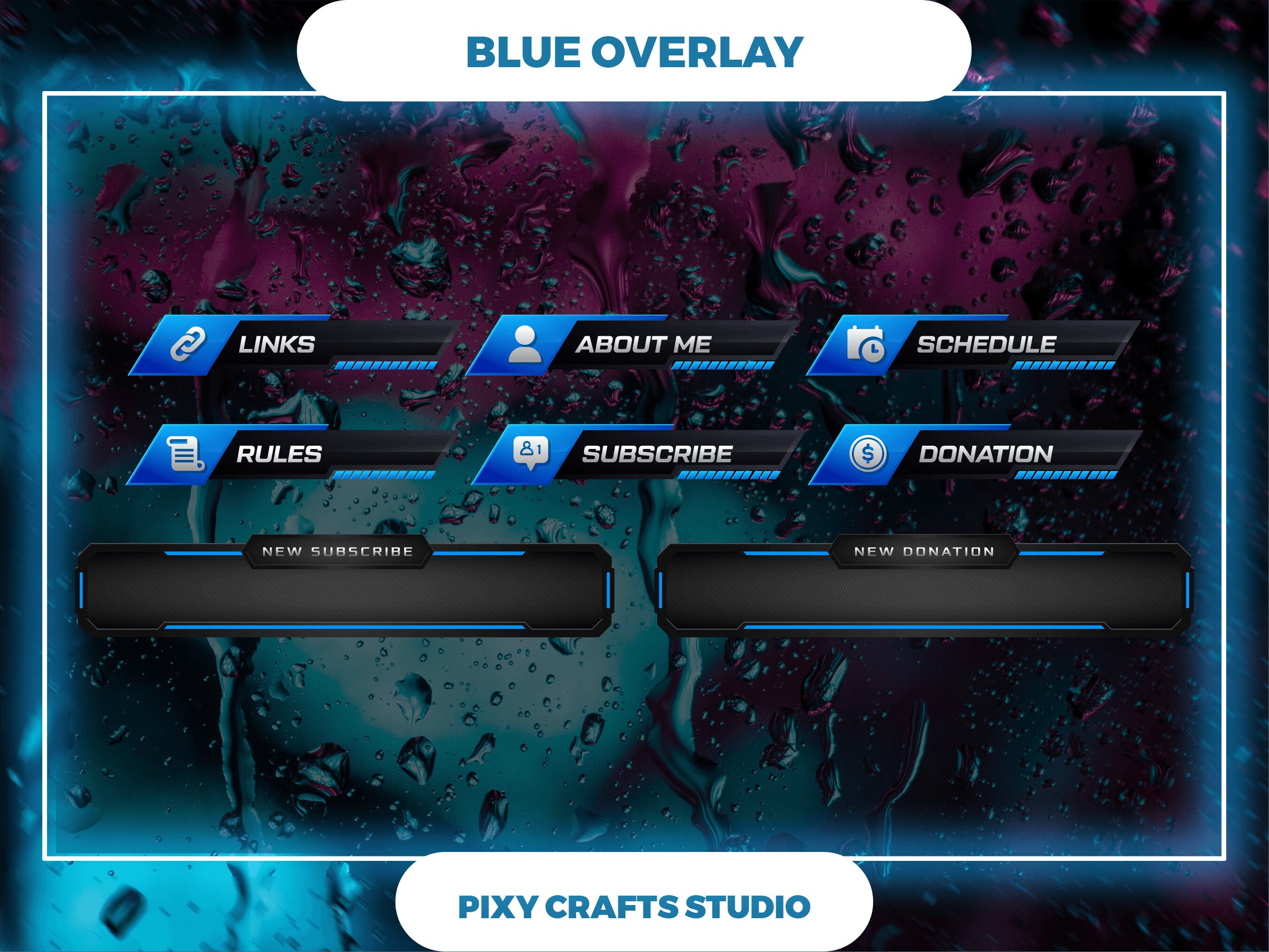Twitch Static Stream Package | Overlay, Background, Panels, Alerts ...