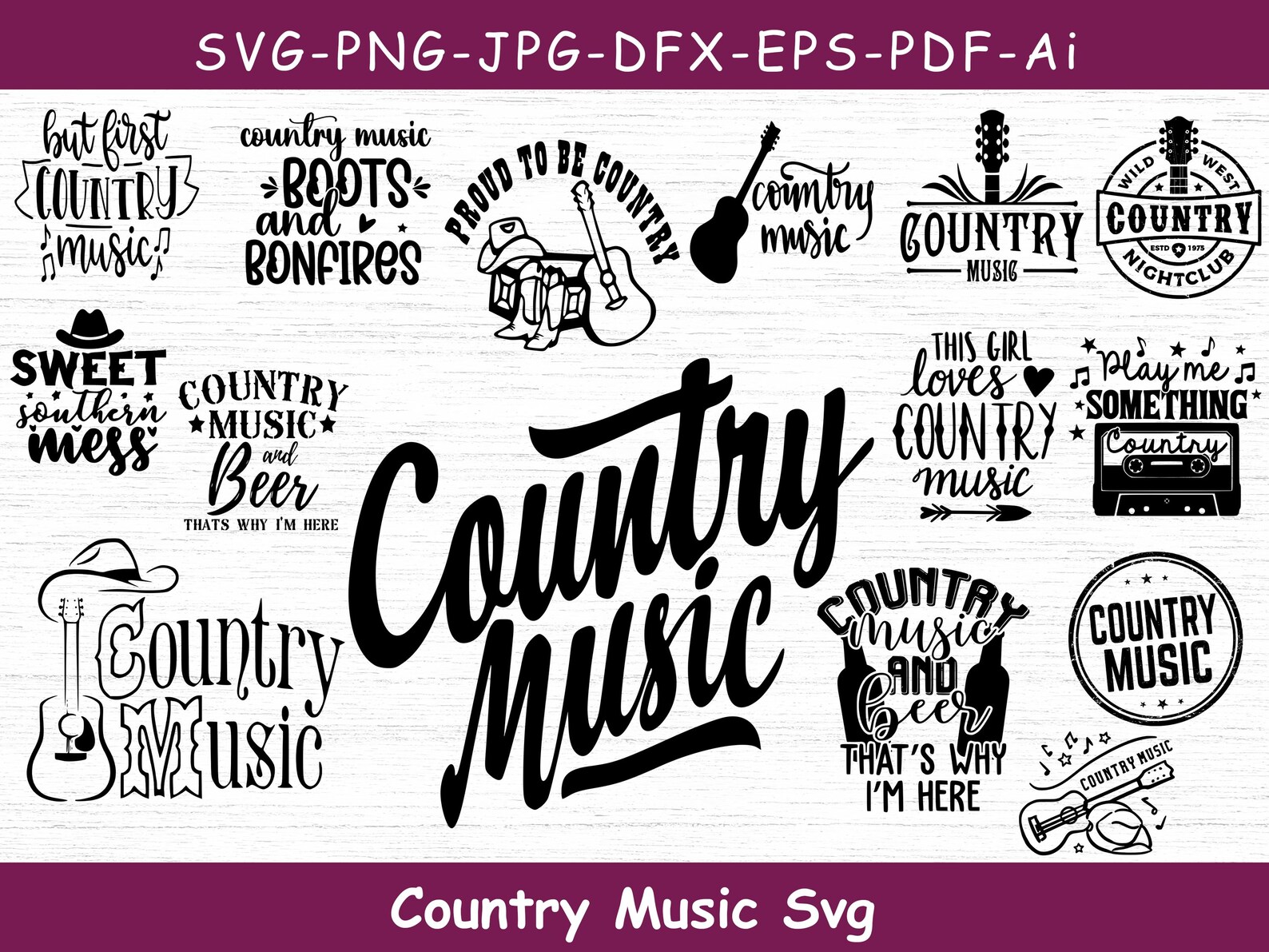 Country Music Svg, Country Music Svg Shirt, Country Music PNG, Western ...
