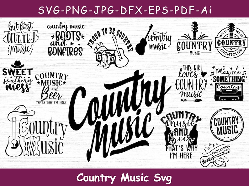 Country Music Svg, Country Music Svg Shirt, Country Music PNG, Western ...