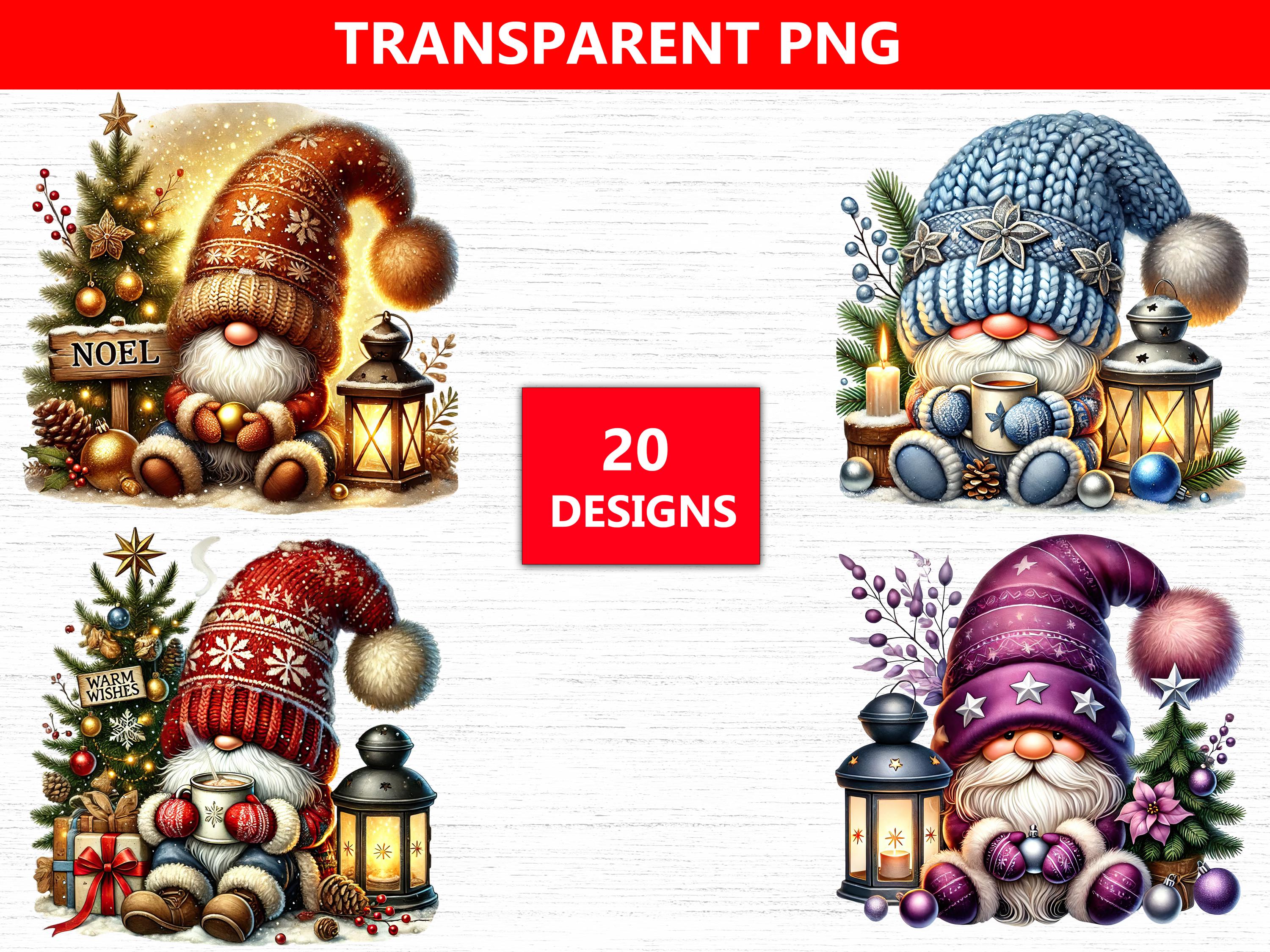 Christmas Gnome Clipart, Holiday Gnome Illustrations, Christmas Gnome ...