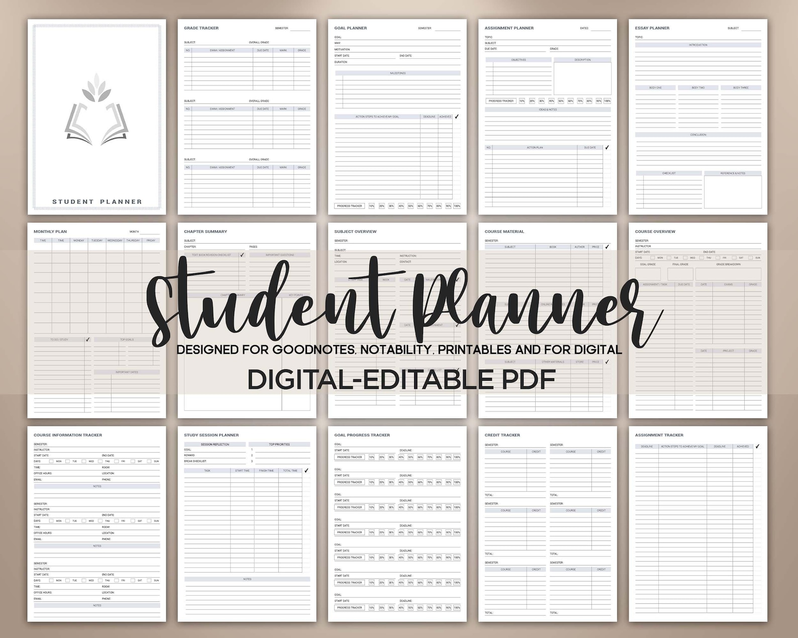 Student Planner Printables, Student Planner Print,printable Student ...