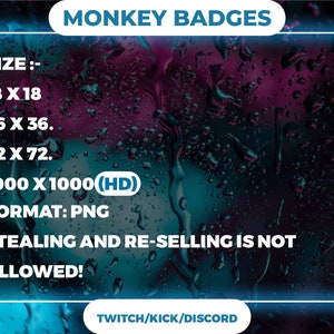 Monkey Sub Badges for Twitch, Youtube, Discord Loyalty Badges With A ...