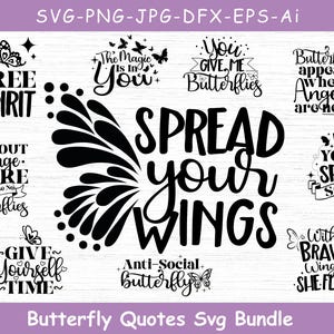 Butterfly Quotes Svg, Butterfly Svg Bundle,butterfly Quotes Svg ...