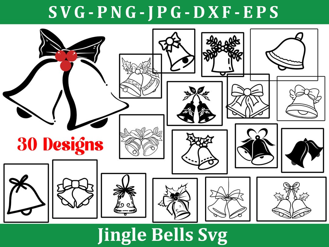Jingle Bells SVG, Christmas Bells Svg, Holiday Bells Svg, Festive Bells ...