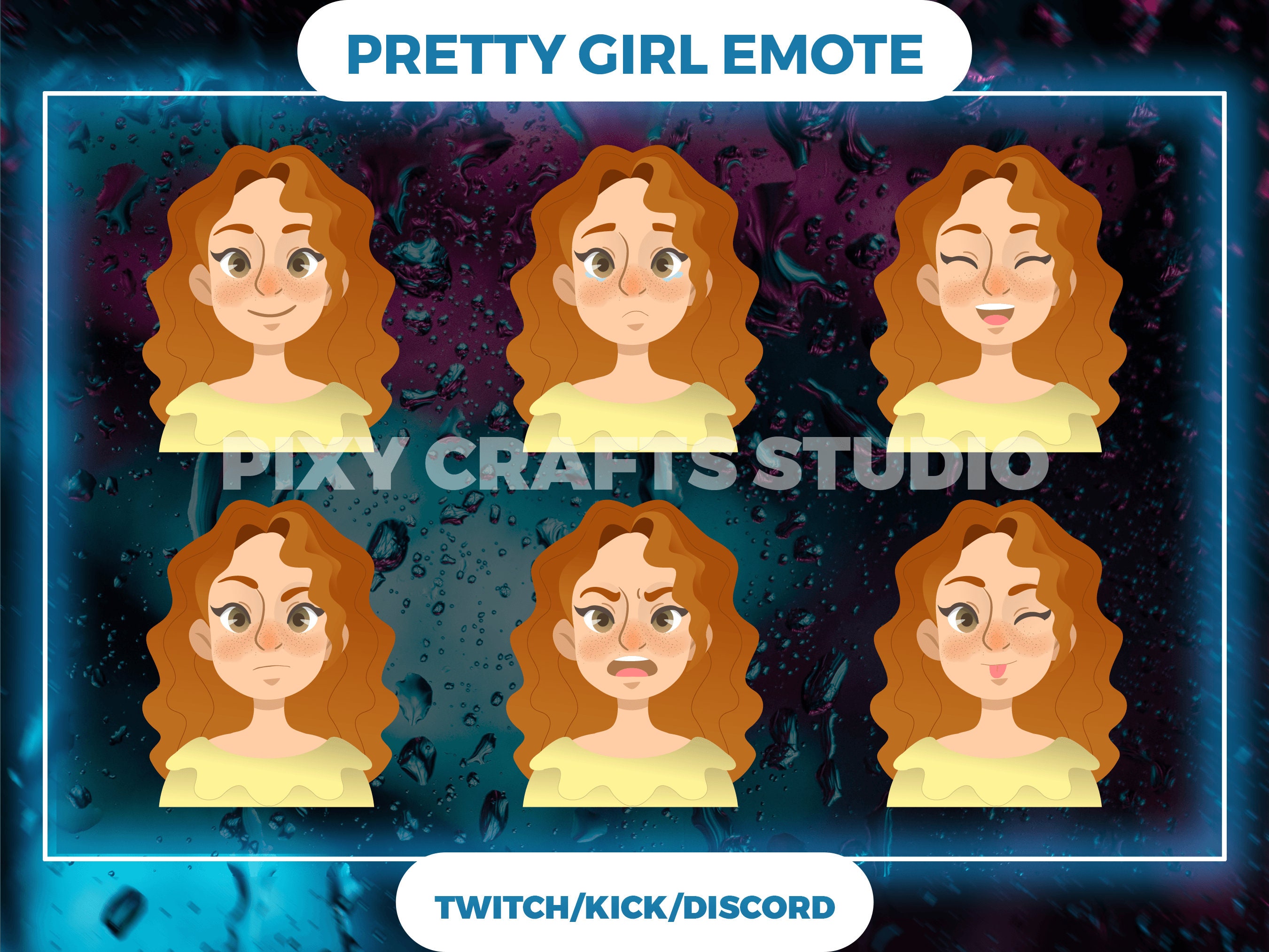 Pretty Girl Emotes | Twitch Emotes | Discord Emotes | Instant Download ...