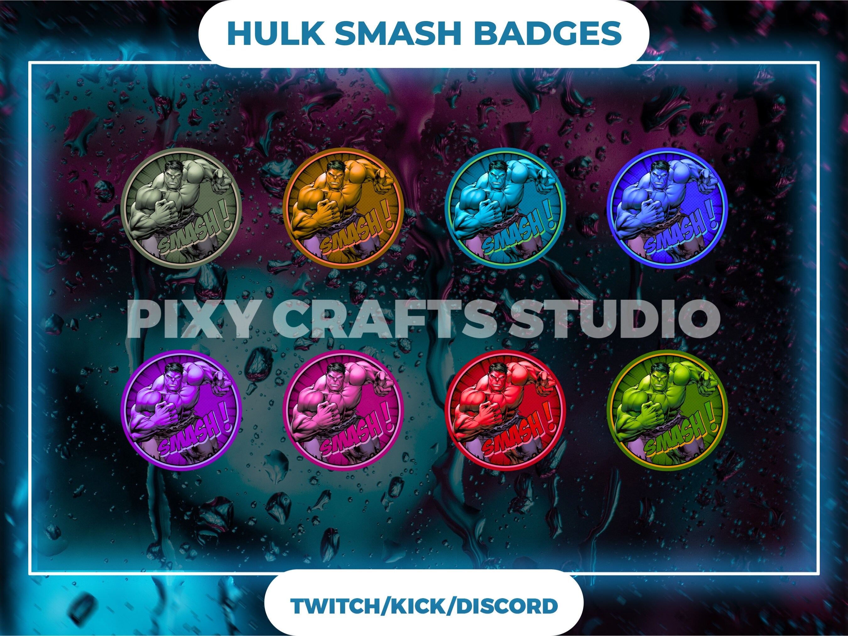 Hulk Smash Badges for Twitch | Instant Download! | Twitch Graphics ...