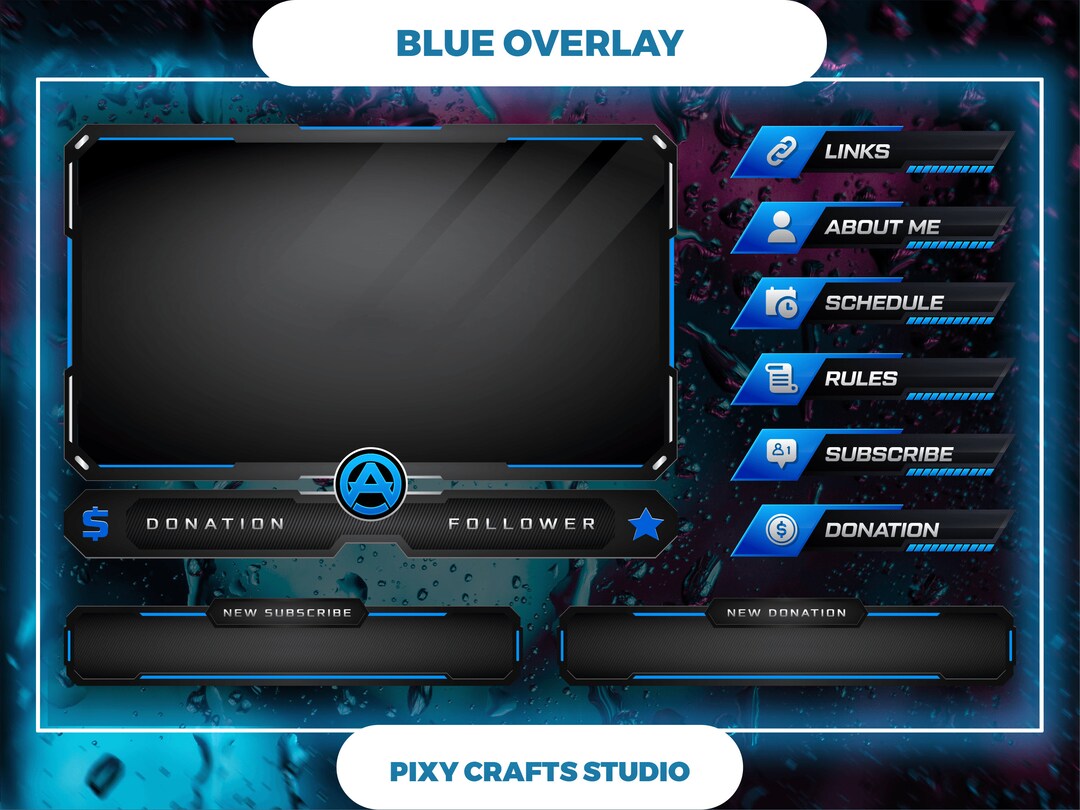 Twitch Static Stream Package | Overlay, Background, Panels, Alerts ...