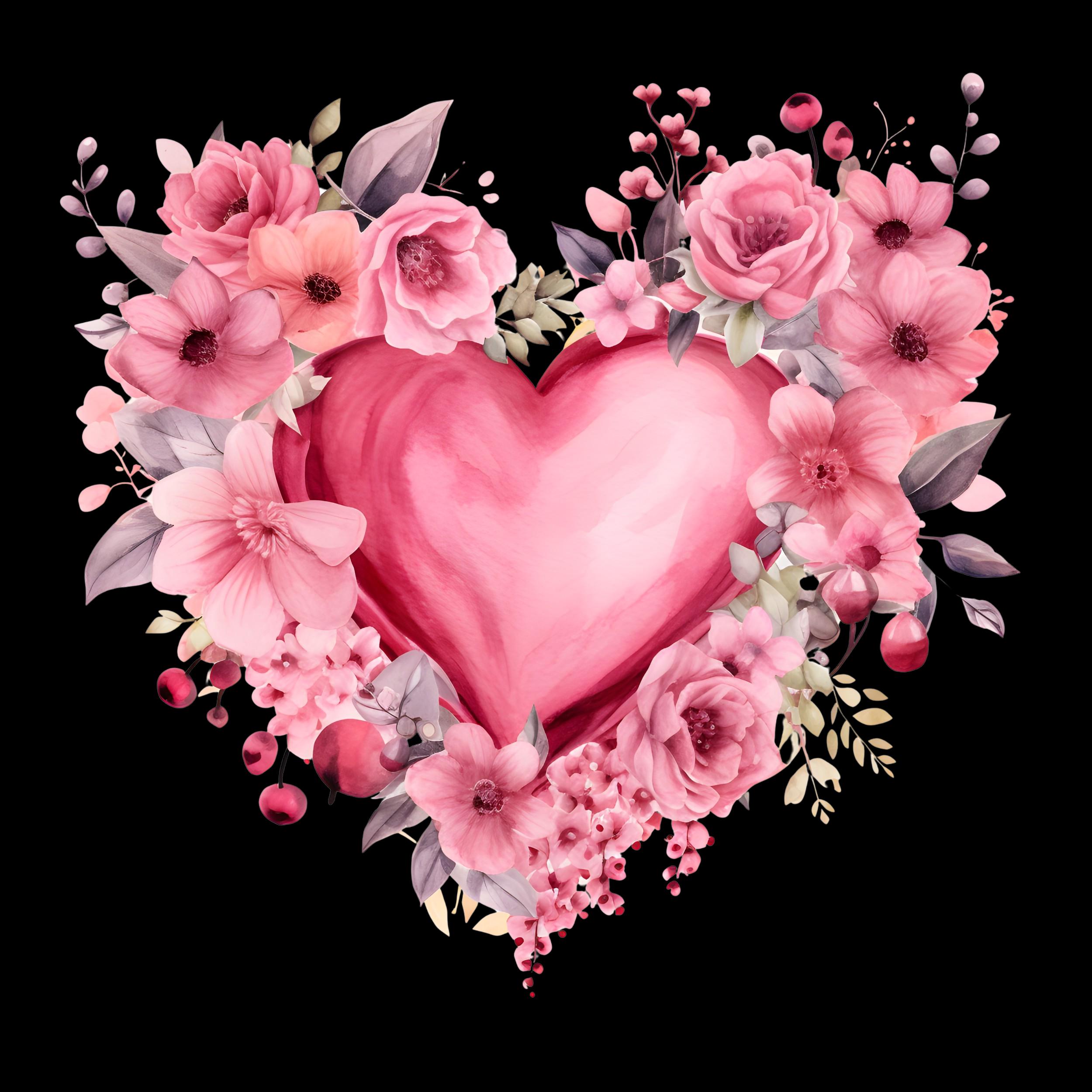 Pink Heart Valentines Day Clipart, Valentine's Day Png, Watercolor ...