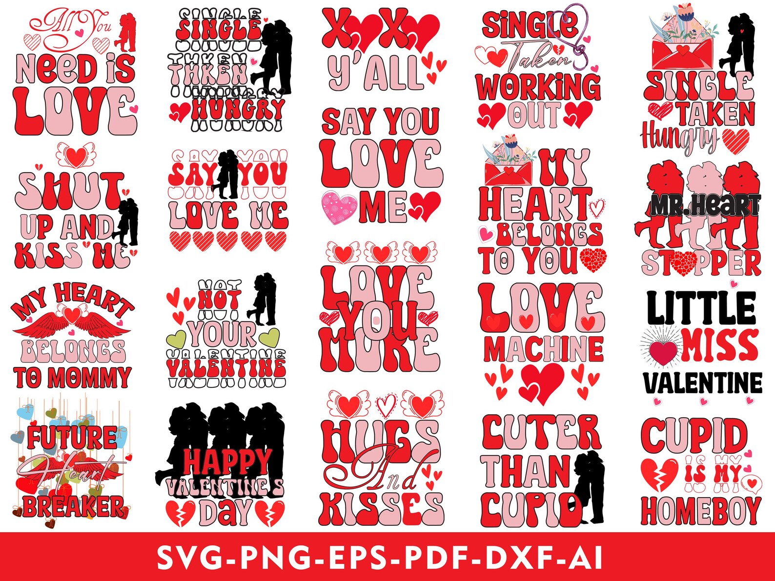 Valentines SVG Bundle, Valentines Day SVG, Happy Valentine's Day, Svg ...